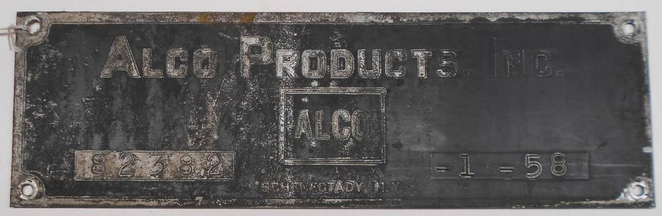 Prr 2000a Rf 16a Diesel Locomotive Builder's Plate