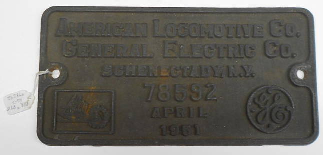 Prr 2000a Rf 16a Diesel Locomotive Builder's Plate