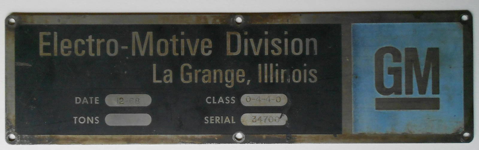 Emd Builder's Plate Pc/b&m Gp40 #34700