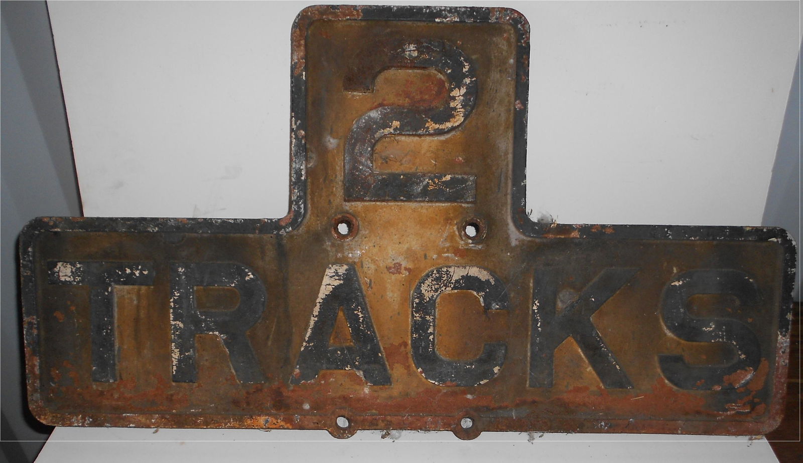 For Auction: * Cast Iron "2 TRACK" sign (#0558) on Aug 01, 2020 ...