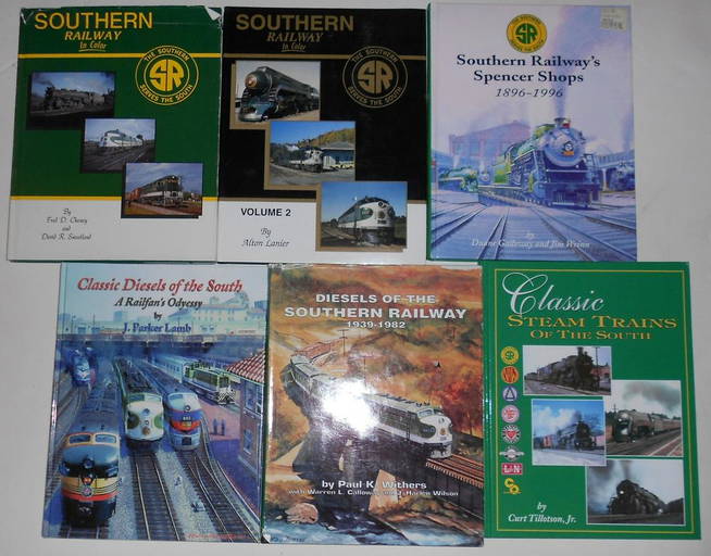 6 Southern Railway Books: 2 Color, 4 B&w