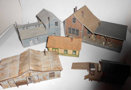 6 O Scale Scratch Built And Kit Bashed Buildings.