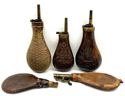 Antique Powder Flask Lot
