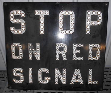 Railroad Crossing Sign Cat Eye Reflectors C. 1930