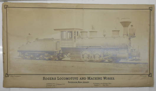 Rogers Locomotive Photograph Kcstj&cb 31" X 17" Mounted