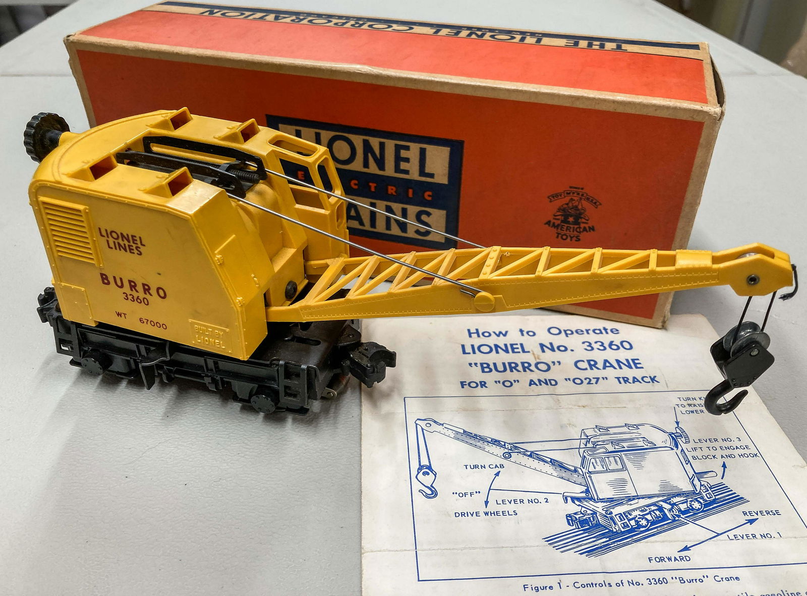 Lionel Burro Crane in original box 3360 - Sep 10, 2022 | Brookline ...