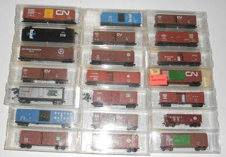Sixty Four N Scale Micro Trains Freight Cars