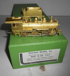 Vintage Brass Ho Model Railroad Locomotive & Tender.