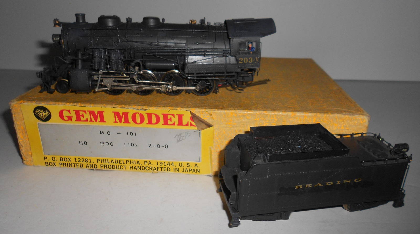 HO Brass Gem Reading 2-8-0 Locomotive Painted #2034 (#0167) on Mar 23 ...