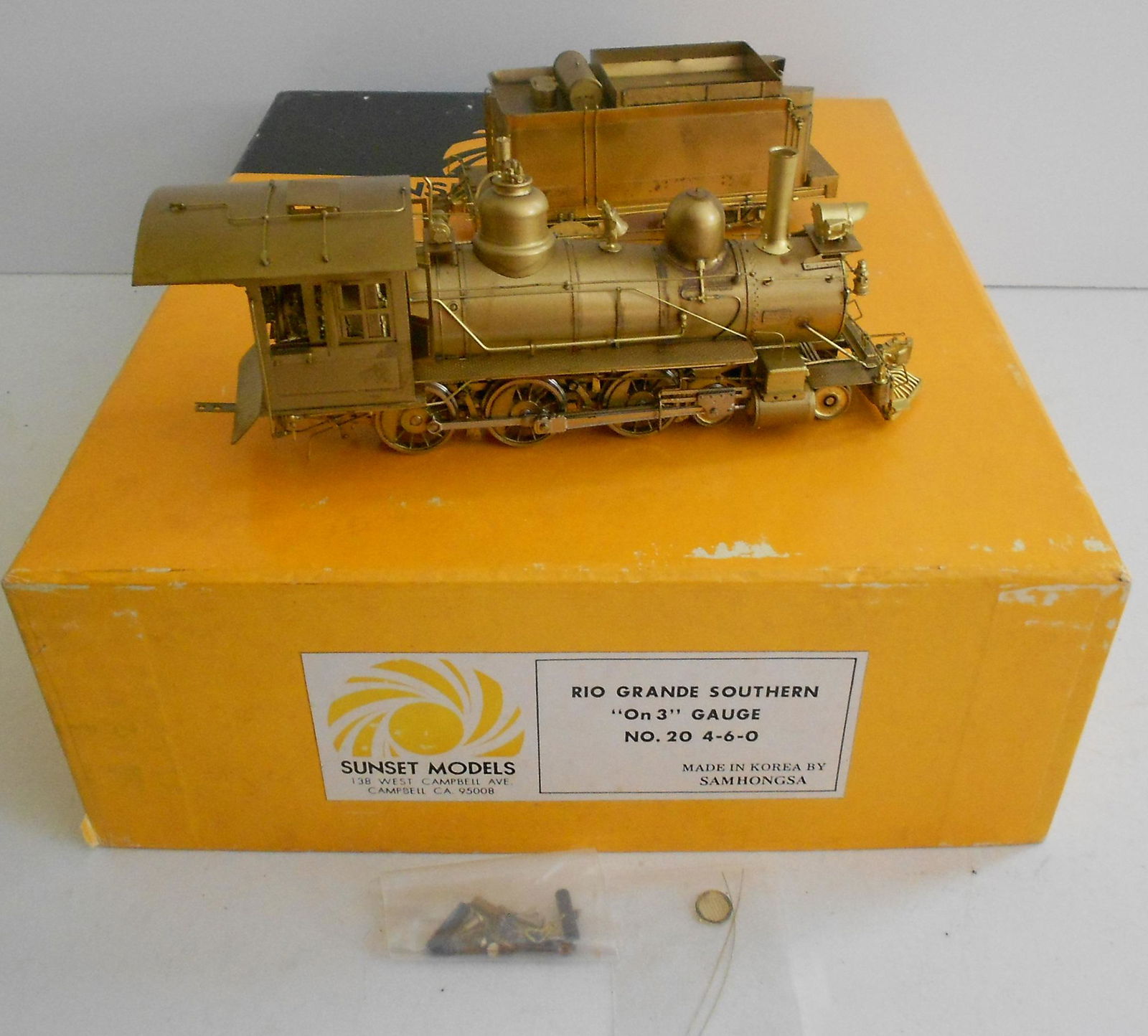 On3 Brass Sunset Rgs #20 4 6 0 Unpainted