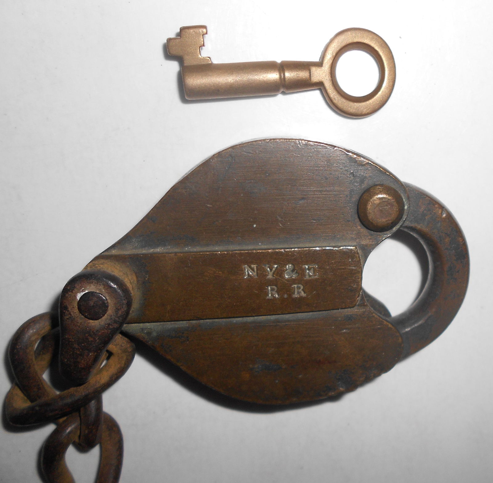 New York & Erie Railroad Lock With Unmarked Key