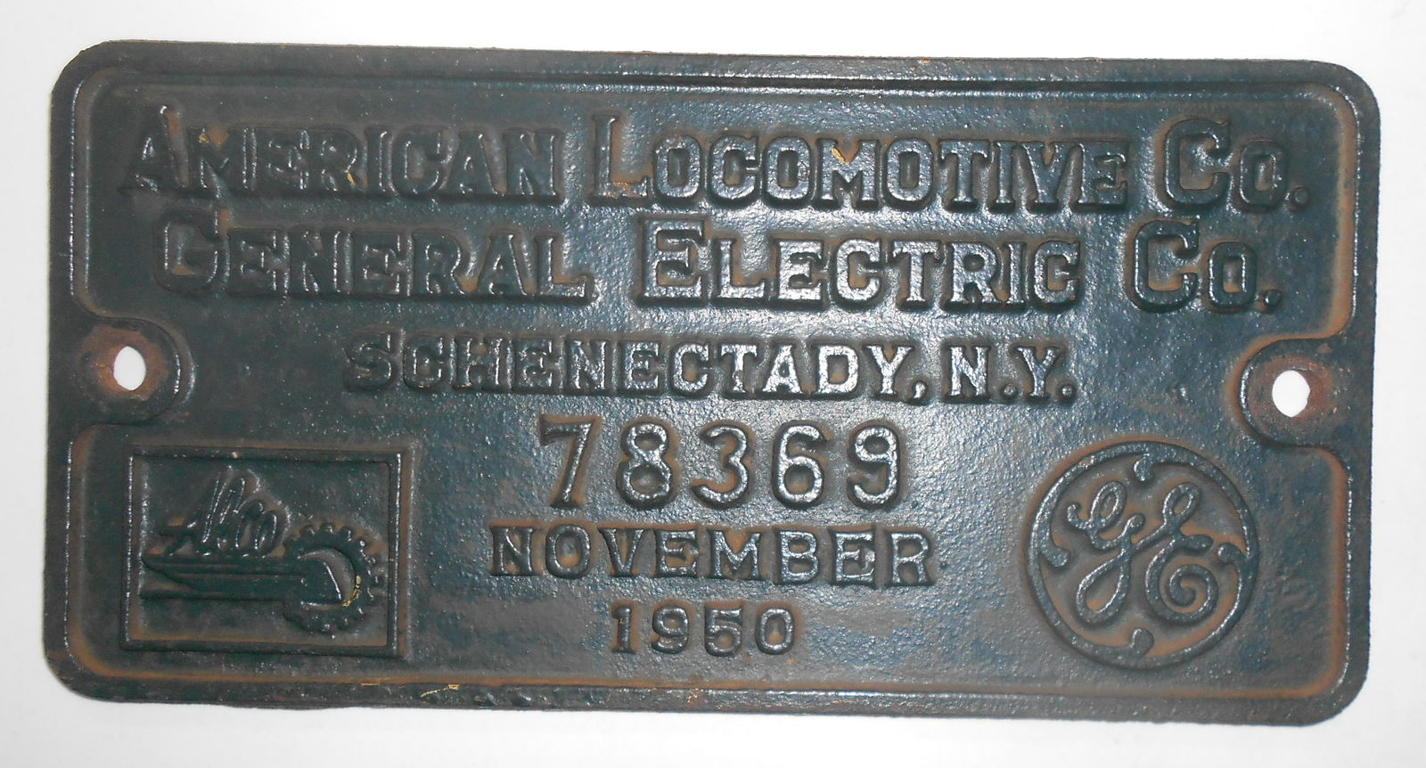 Alco Builder's Plate #78369, Nov 1950 L&hr Rs 3 #10
