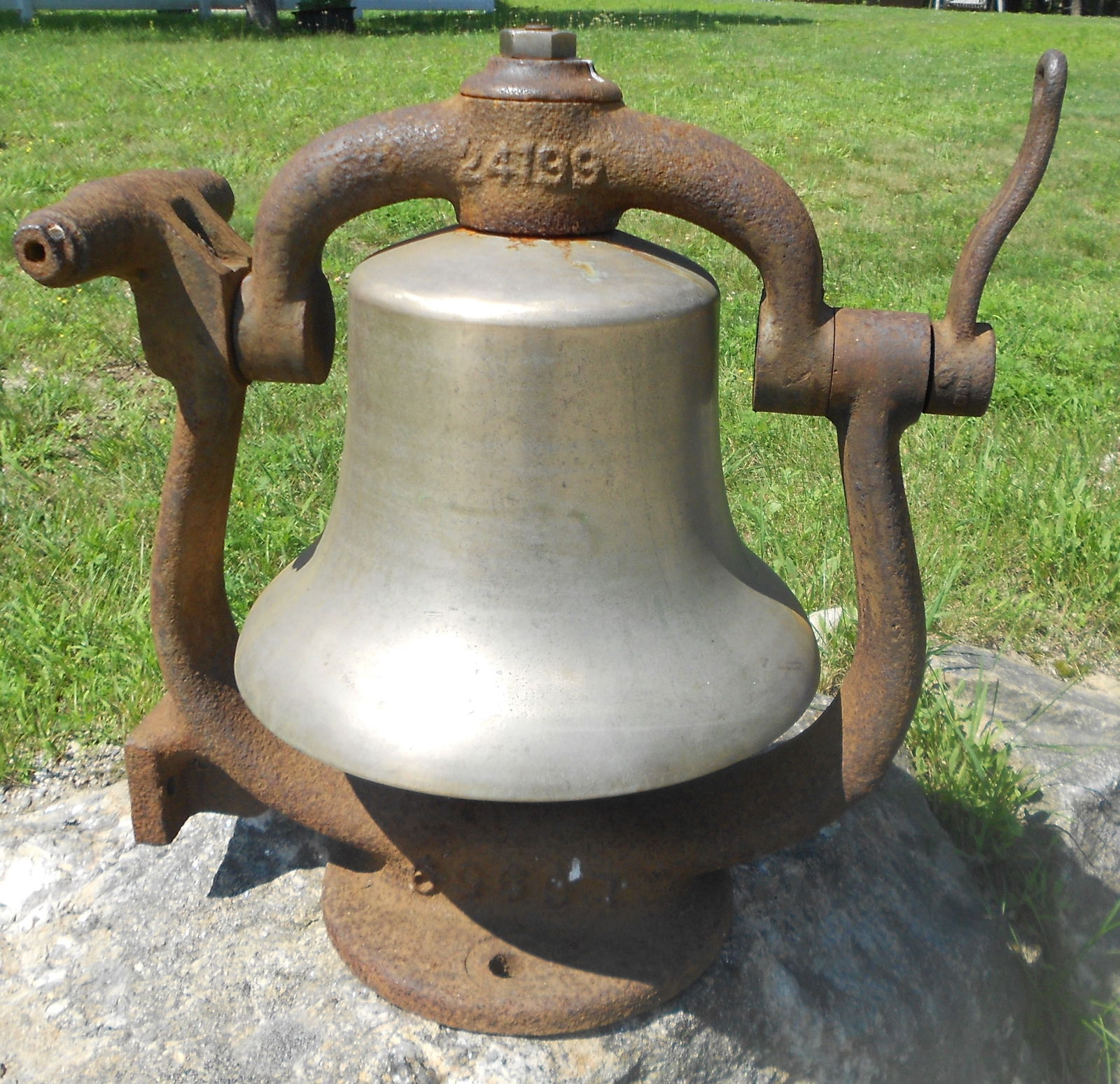 Steam Locomotive Bell With Cast Iron Yoke: 17" Diameter, 12" High Auction