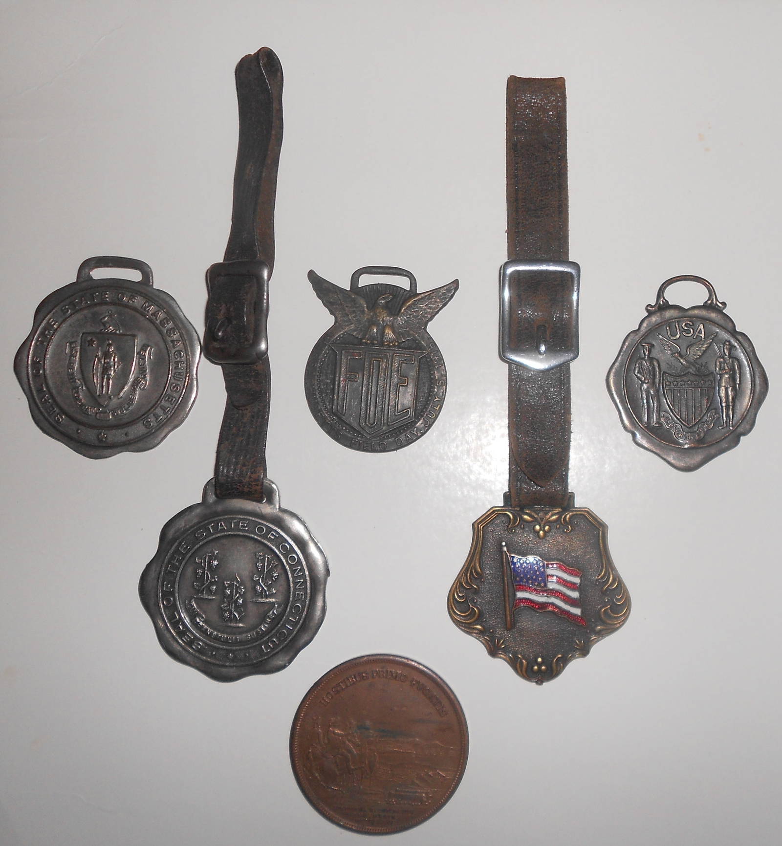 6 Watch Fobs: Commemoratives, Fraternal, Patriotic, Etc. Auction