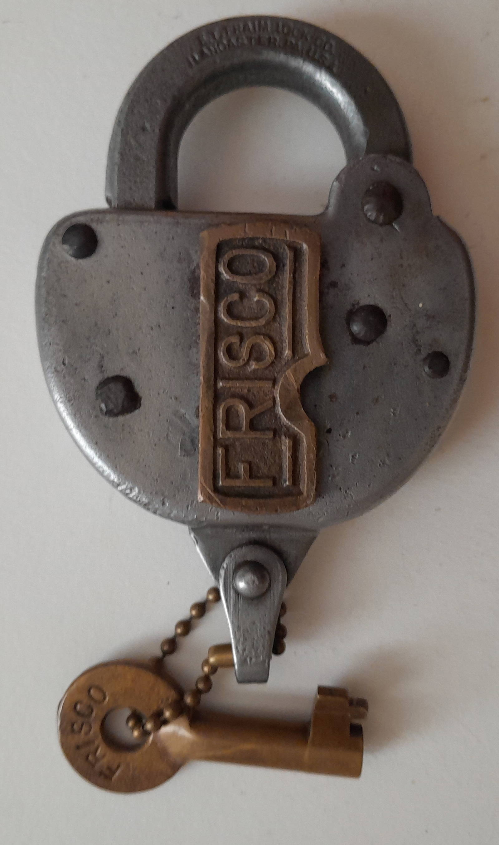 Fraim Lock With Frisco Cast Brass Dust Cover + Key Auction