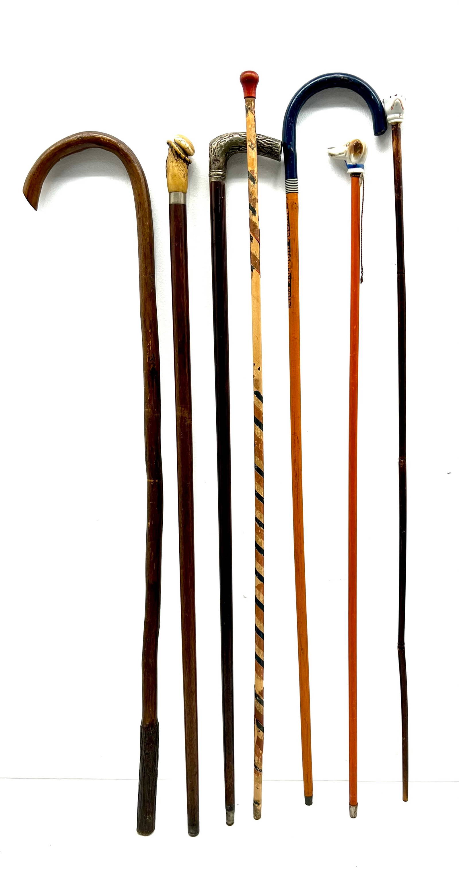 Nice Grouping Of Canes World's Fair, Dog Head Parade Canes Etc Auction