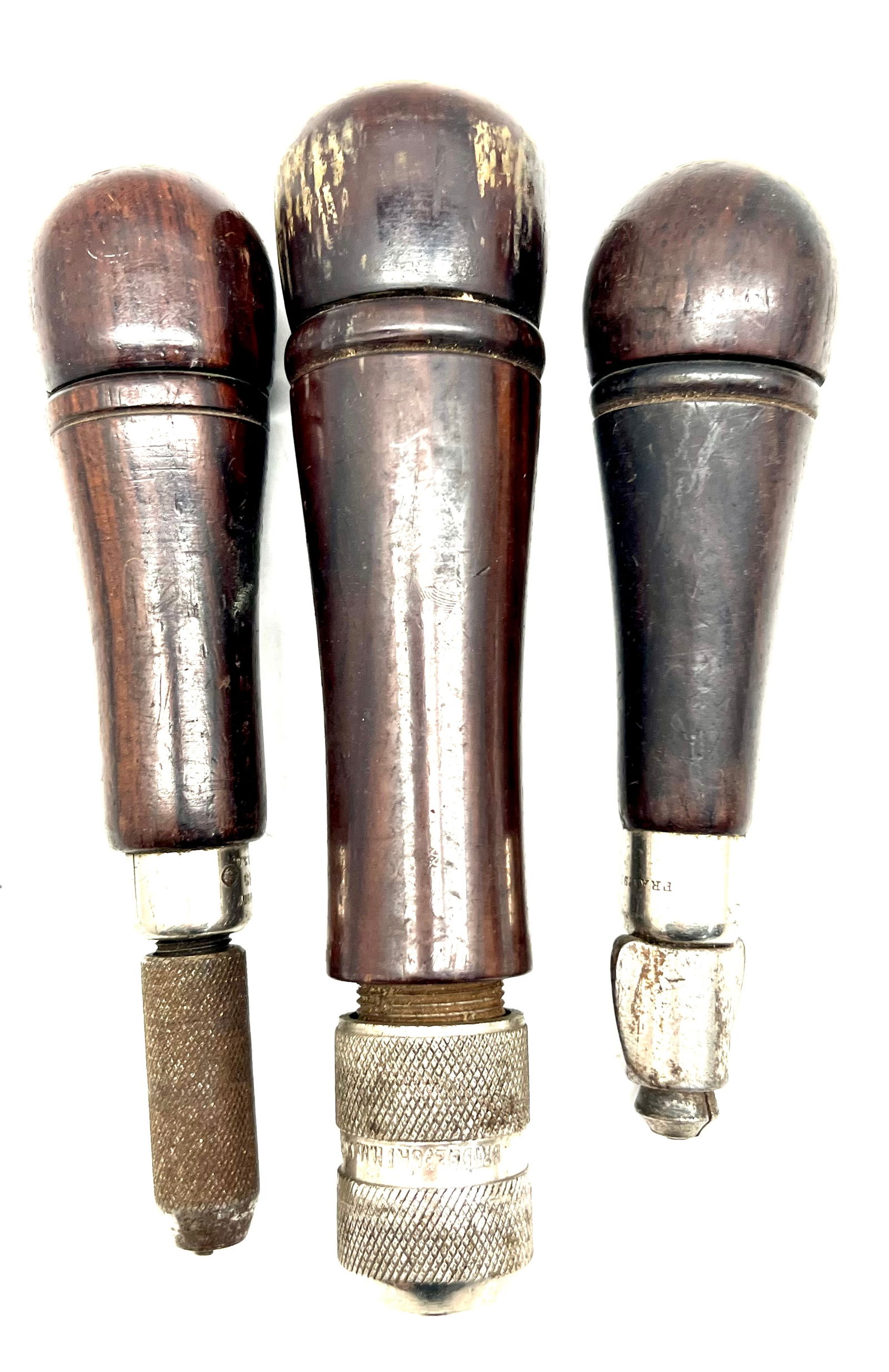 Three Tool Handles With Tools Auction