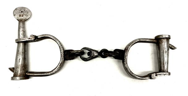 Original Civil War Era, Hand Cuffs With Key, Key Temper