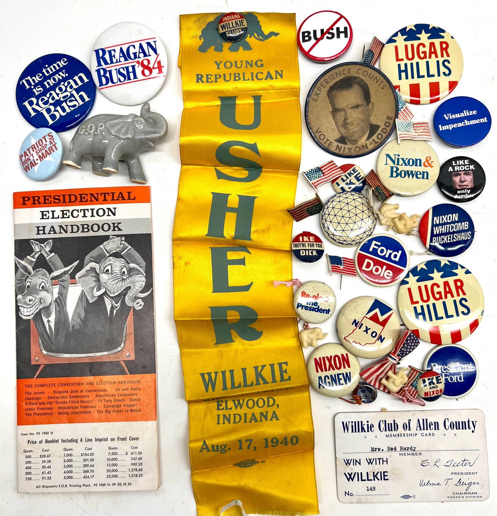 Misc. Political Pins And Buttons Etc. Auction