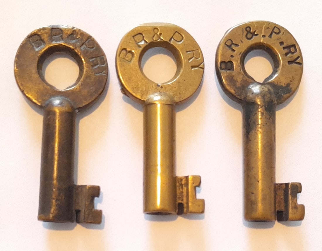 3 Buffalo Rochester & Pittsburgh Railroad Switch Keys