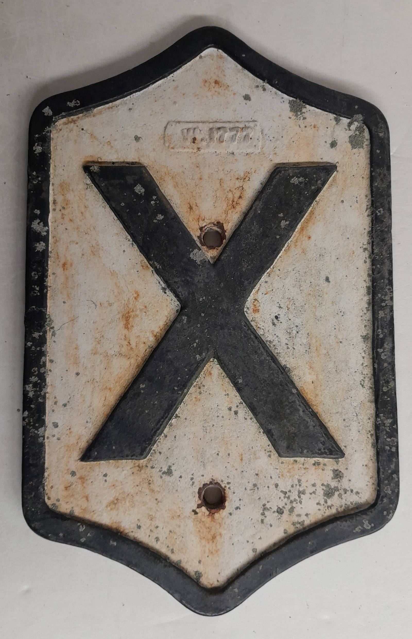 Cast Iron "x" Crossing Sign Auction