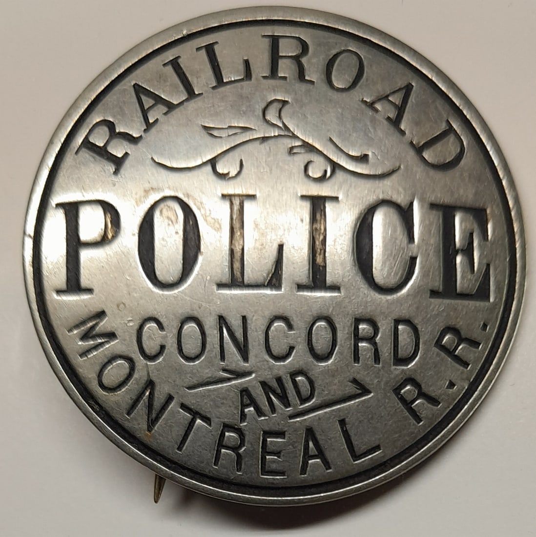 Small Concord & Montreal Railroad Police Badge Auction