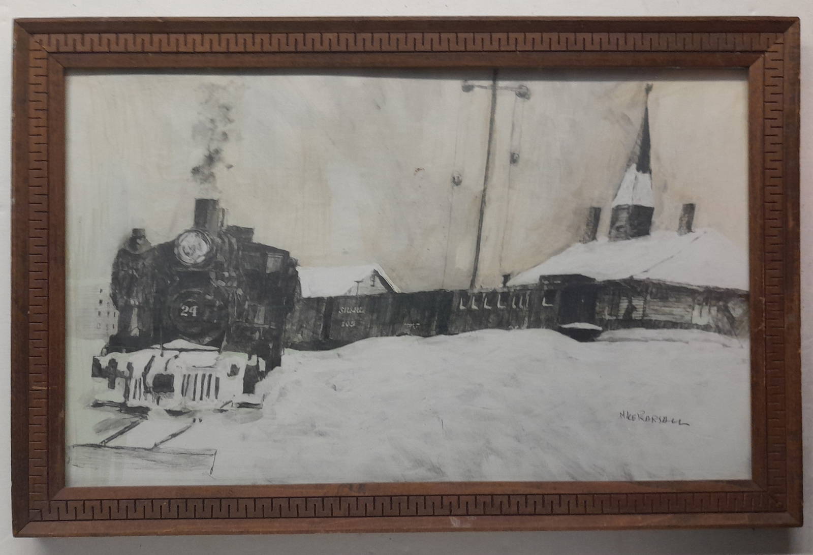 Mike Pearsall - Sandy River Railroad Watercolor Painting Auction