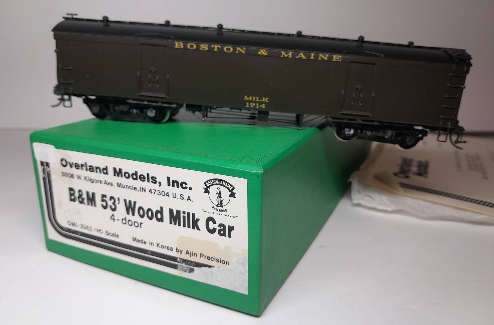 Ho Brass - Overland Milk Car 53' B&m C/p #1714 Auction