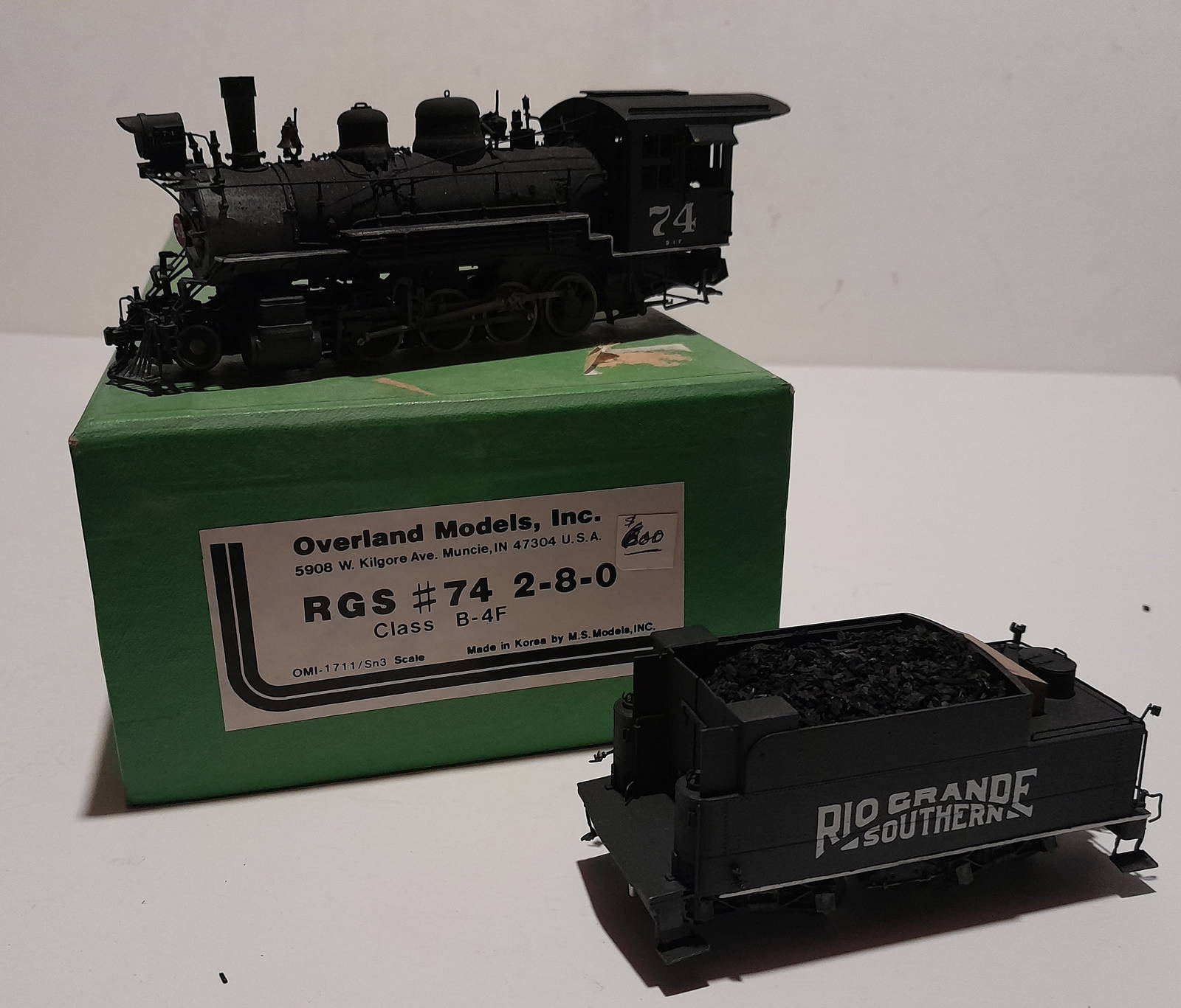 Sn3 Brass Steam Locomotive - Omi Rgs #74 2-8-0, 1711/sn3 Auction