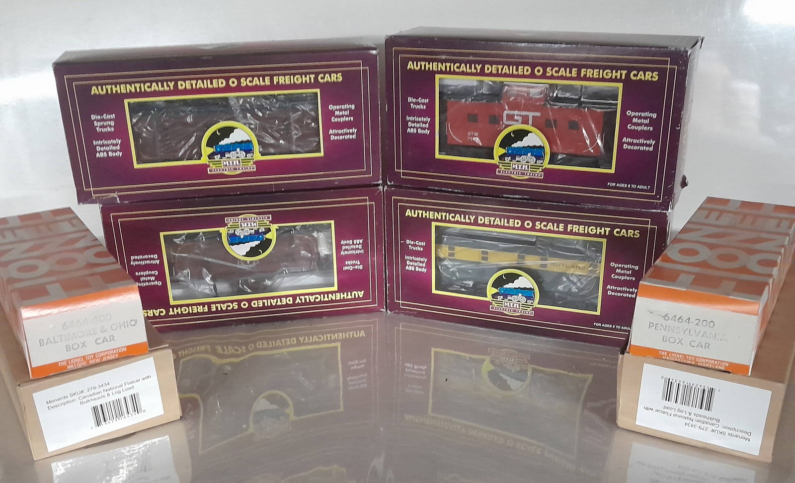 O27 & O Scale Rolling Stock (8) Mth, Lionel, Menards Auction