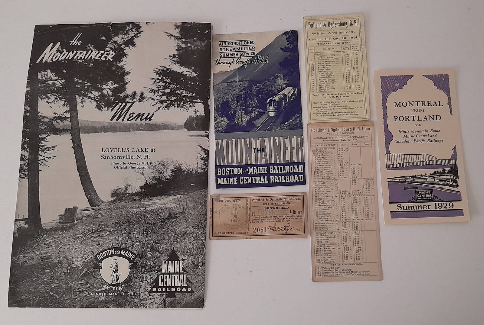 Mountain Division (mec) Travel Folders & Menu Auction