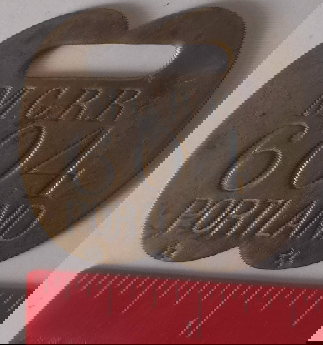 Maine Central Railroad Brass Baggage Tag - Portland, Maine Auction