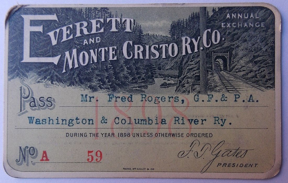 Everett & Monte Cristo Railway Co. Annual Pass