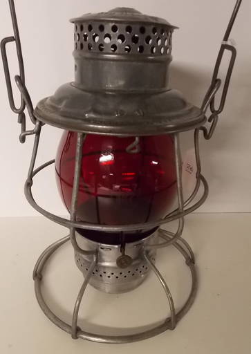 Pennsylvania Railroad Lantern Red Cast Keystone