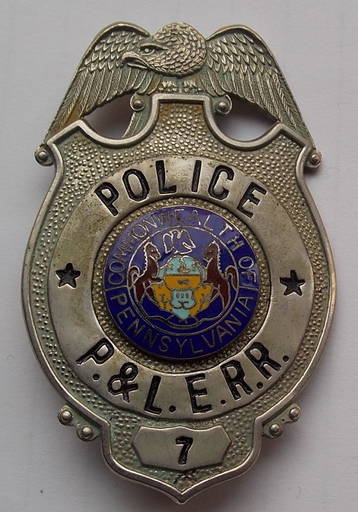Pittsburg & Lake Erie Railroad Police Badge