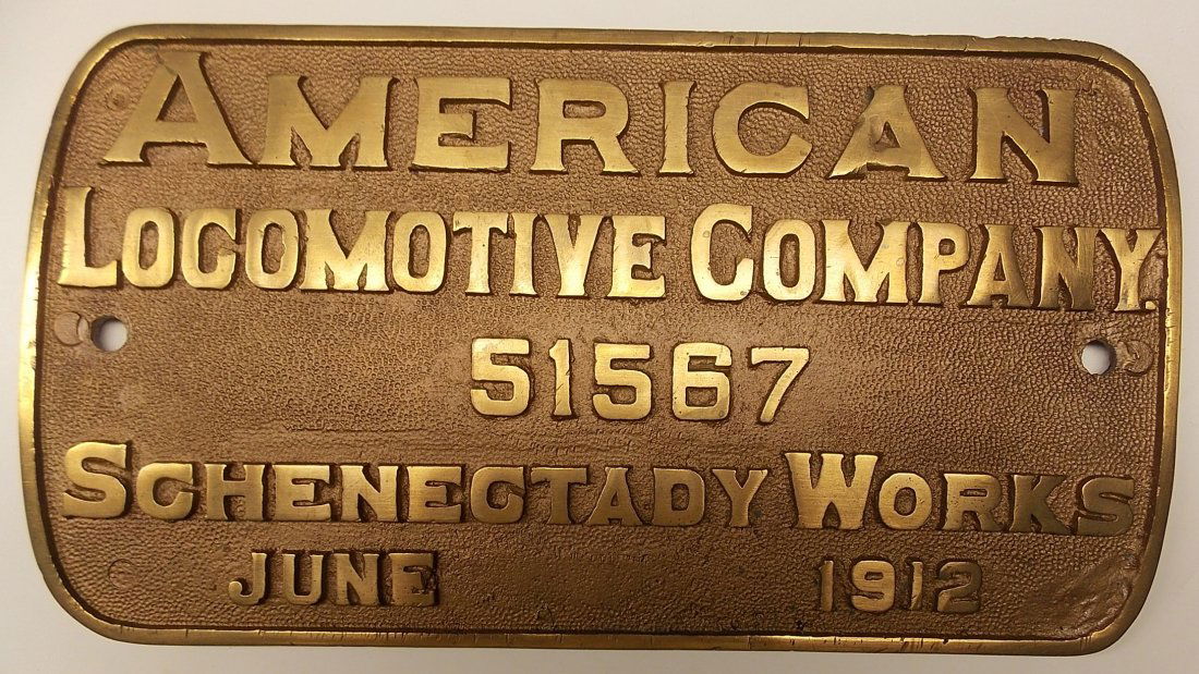 Rutland Railroad Alco Locomotive Builder Plate #77