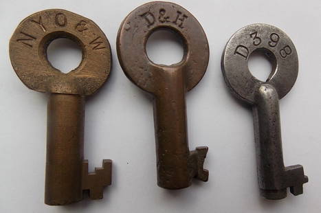 3 Lackawanna Railroad Brass Switch Keys