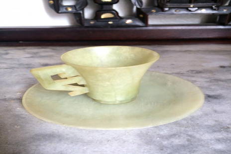 Jade Handless Cups, Tea Cup And Saucer