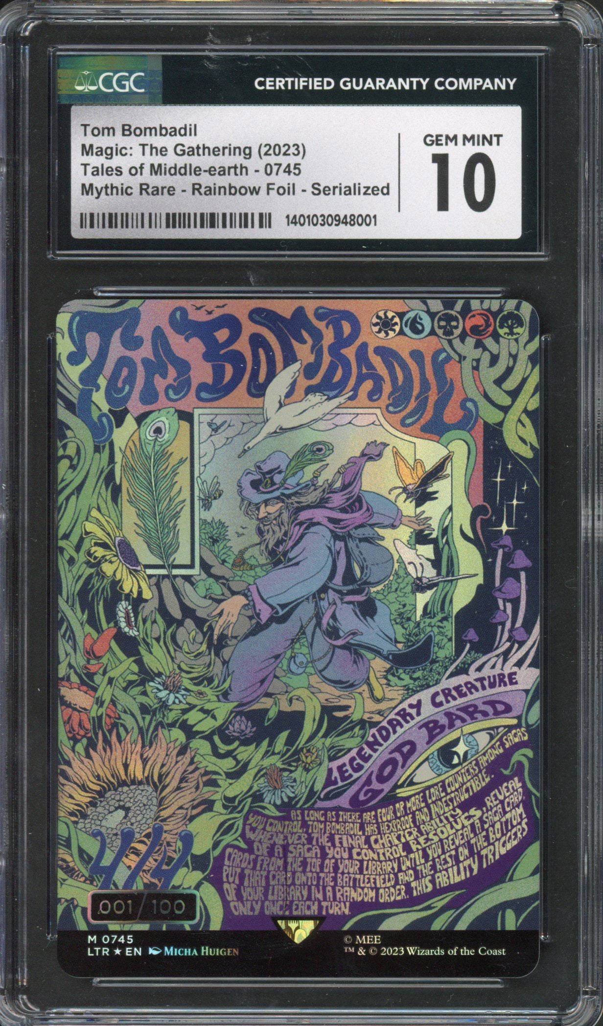 Magic The Gathering - Cgc 10 Tom Bombadil 1/100 Serialized Card Auction