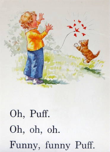 Vintage Lithographic Illustration "oh, Puff"
