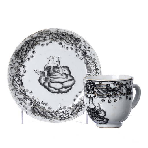 'crowned Juno' Cup With A Handle, Saucer In Chinese