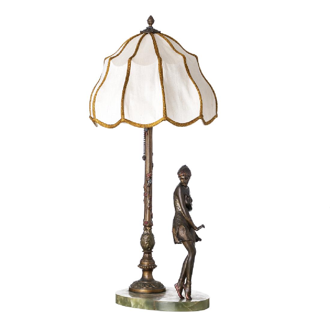 BRUNO ZACH (1891-1935) - Figurative Art Deco lamp