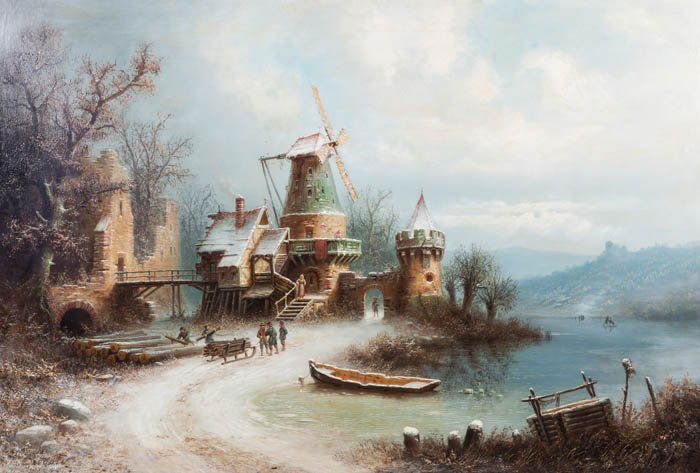 ALBERT BREDOW (1828-1899) - 'Winter scenery'