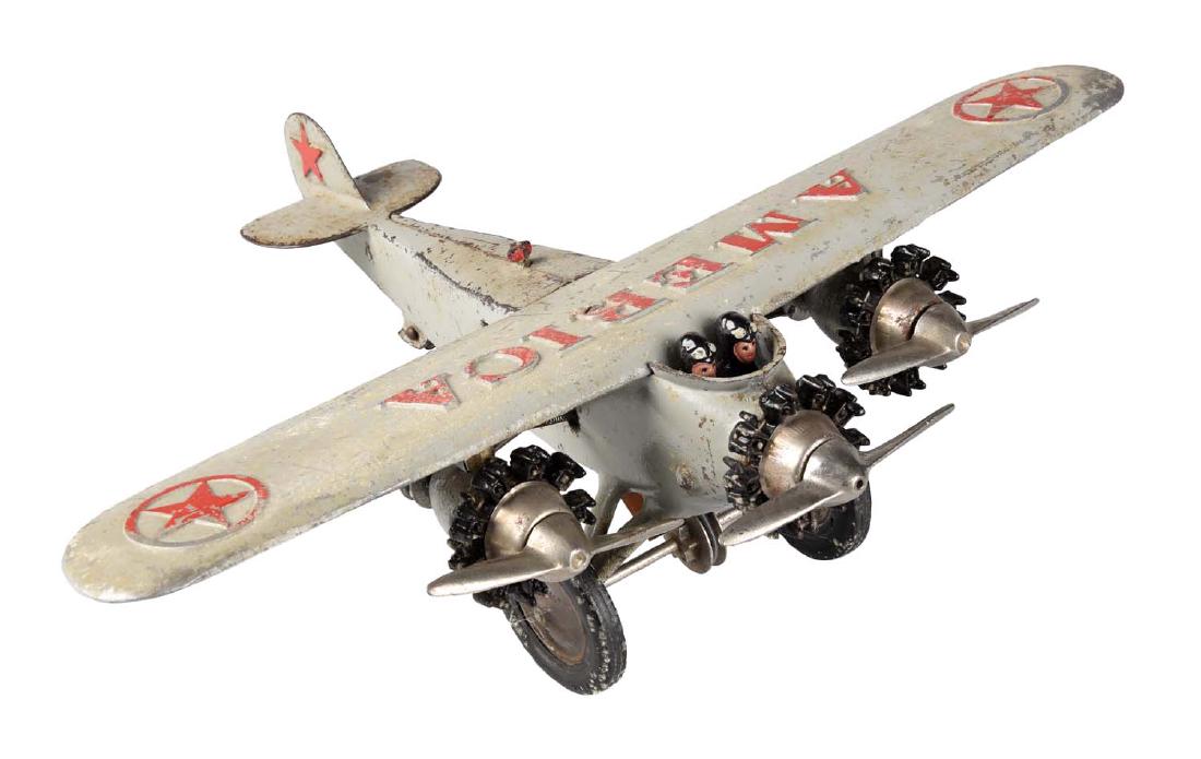 Hubley "america" Tri Motor Cast Iron Airplane.