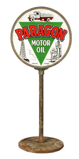 Paragon Motor Oil Porcelain Sign.