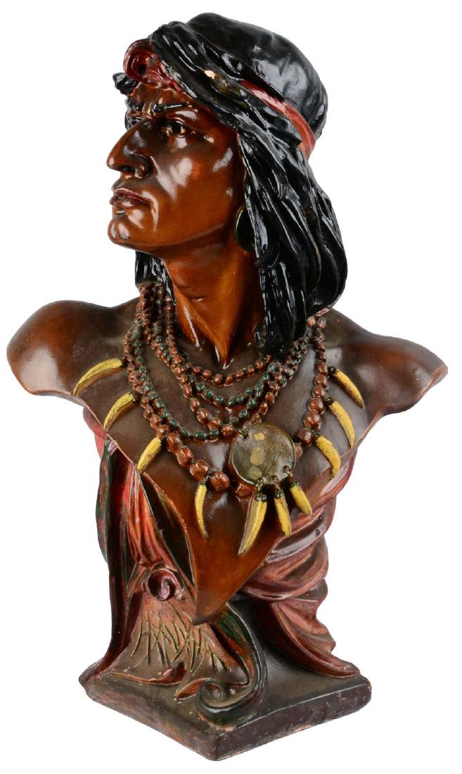 Large Chalkware Native American Bust.