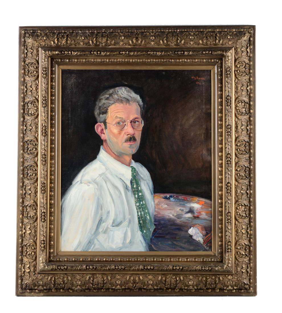 Framed Self Portrait Of Walter E. Baum
