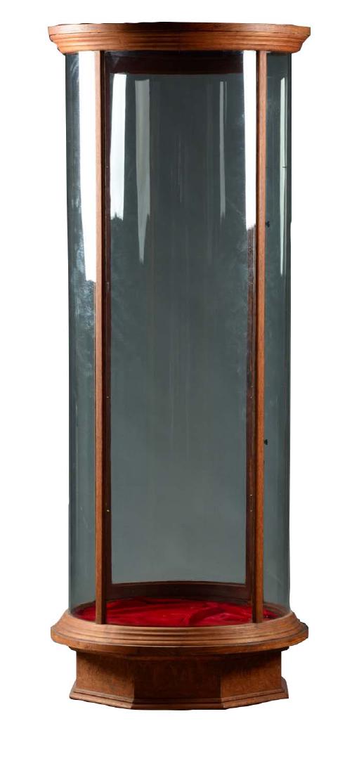 Tall Round Glass Display Case.