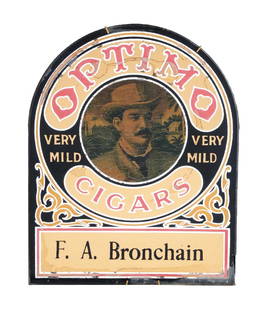 Pennant Cigars Glue Chip Reverse Glass Sign