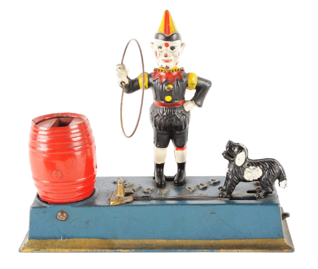 Hubley Trick Dog Cast Iron Mechanical Bank.